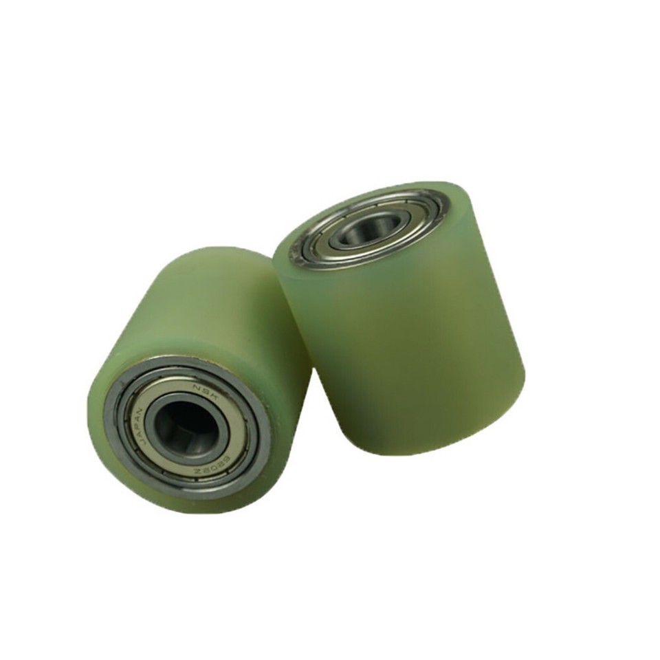 PU Polyurethane Steel Core Roller With Two Bearing Guiding Wheel Flat ...