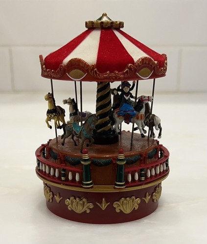 Mr Christmas Musical Carousel Wind Up Jingle Bells 2010 Mary Go Round ...