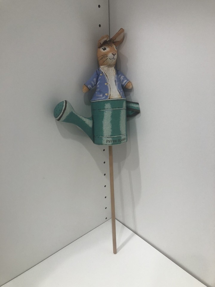 RARE VINTAGE BEATRIX POTTER PETER RABBIT POP UP STICK PUPPET WATERING ...