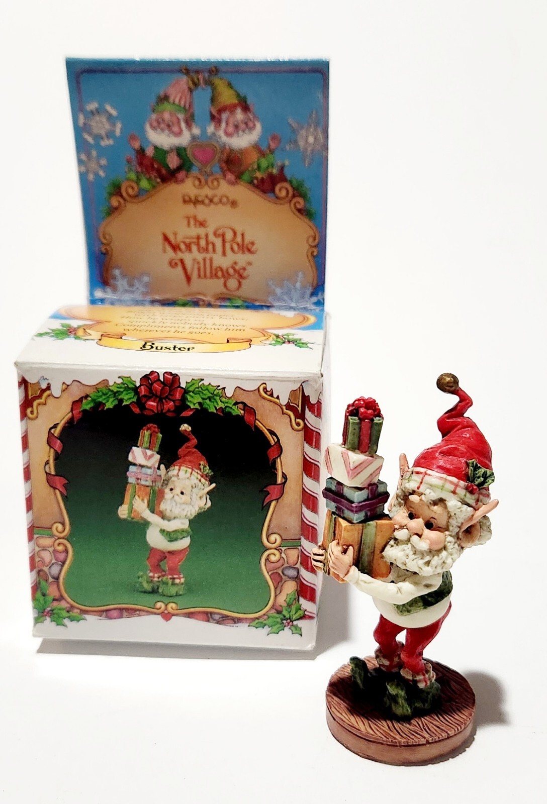 New Vintage Enesco North Pole Village Buster Elf Sandi Zimnicki 1986 ...