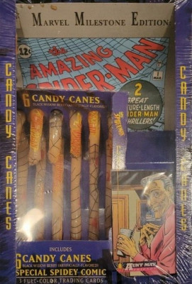 MARVEL MILESTONE EDITION SPIDER-MAN CANDY CANES, COMIC, CARDS! | eBay
