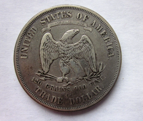 1875-CC $1 TRADE DOLLAR SILVER COIN NICE ORIGINAL RARE COLLECTOR SEMI ...