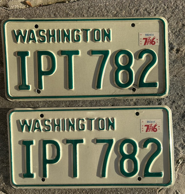Washington State 1976 License Plate Pair, Natural, Only Tabbed One Year ...