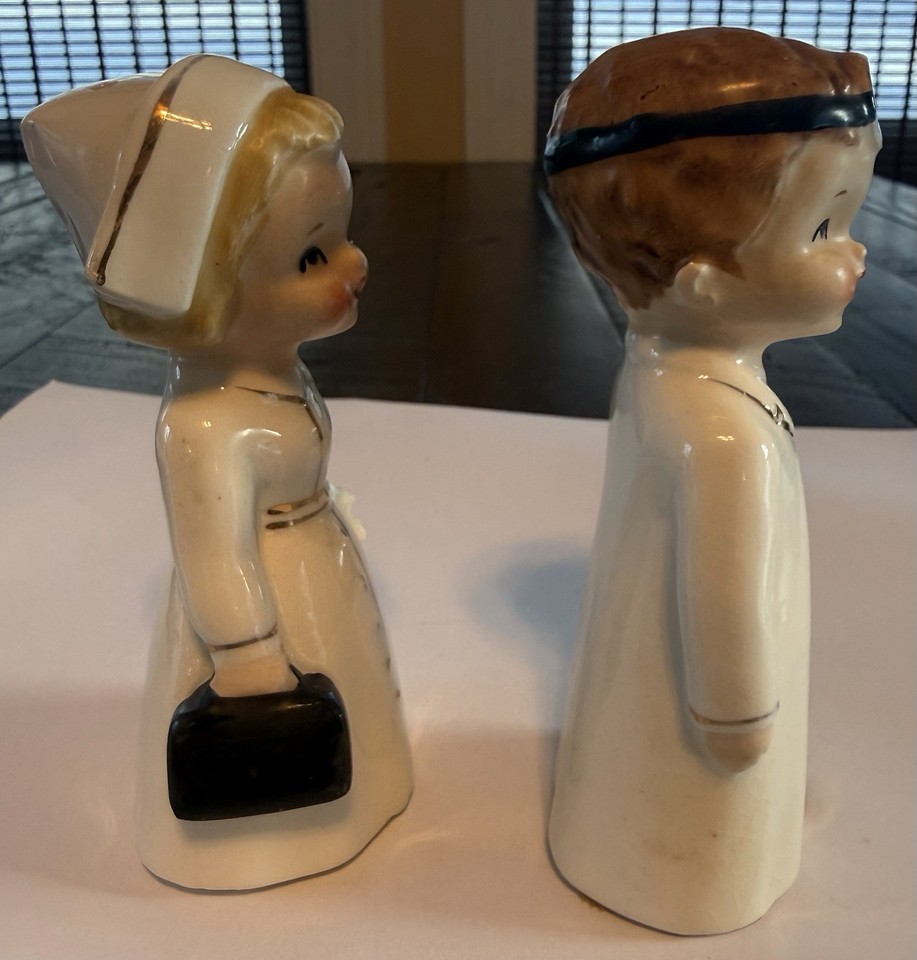 Vintage Lego Nurse and Doctor 4" Salt & Pepper Shaker Set 1950s Japan ...