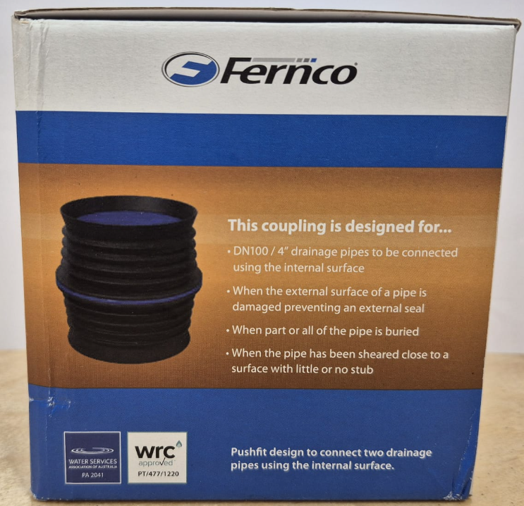 Fernco IC95-100P Icon Coupling 4" Old Clay & 4" New Clay 93-98mm To 99 ...