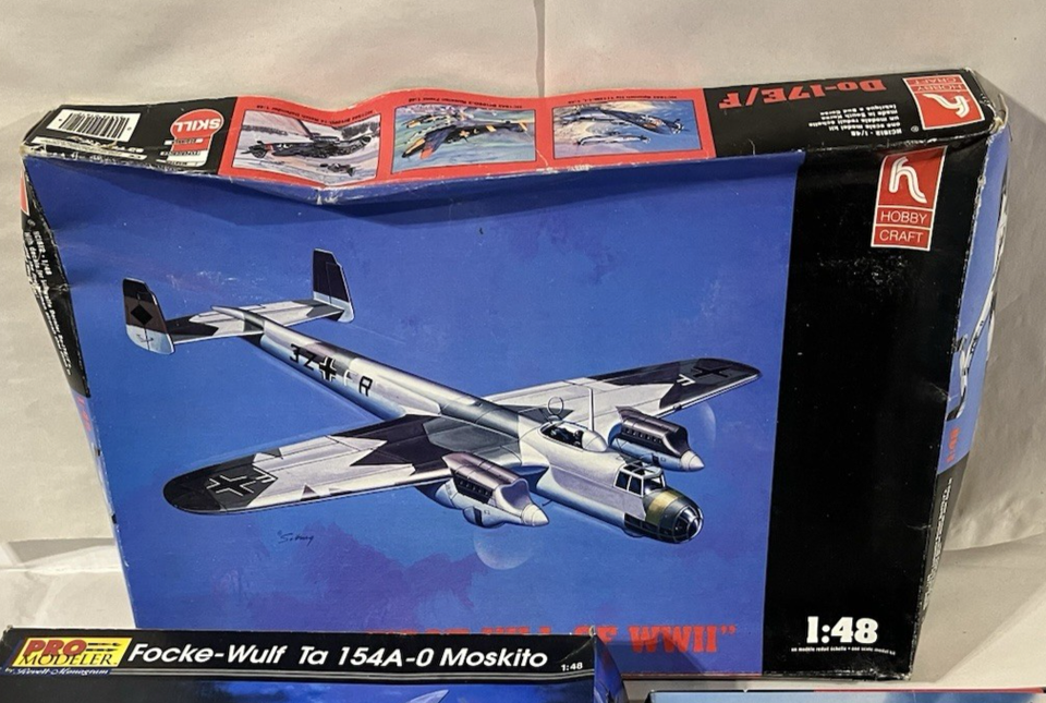 WWII GERMAN FIGHTER MODEL KIT LOT 1:48 BF109 MOSKITO DO 17E /F HOBBY ...