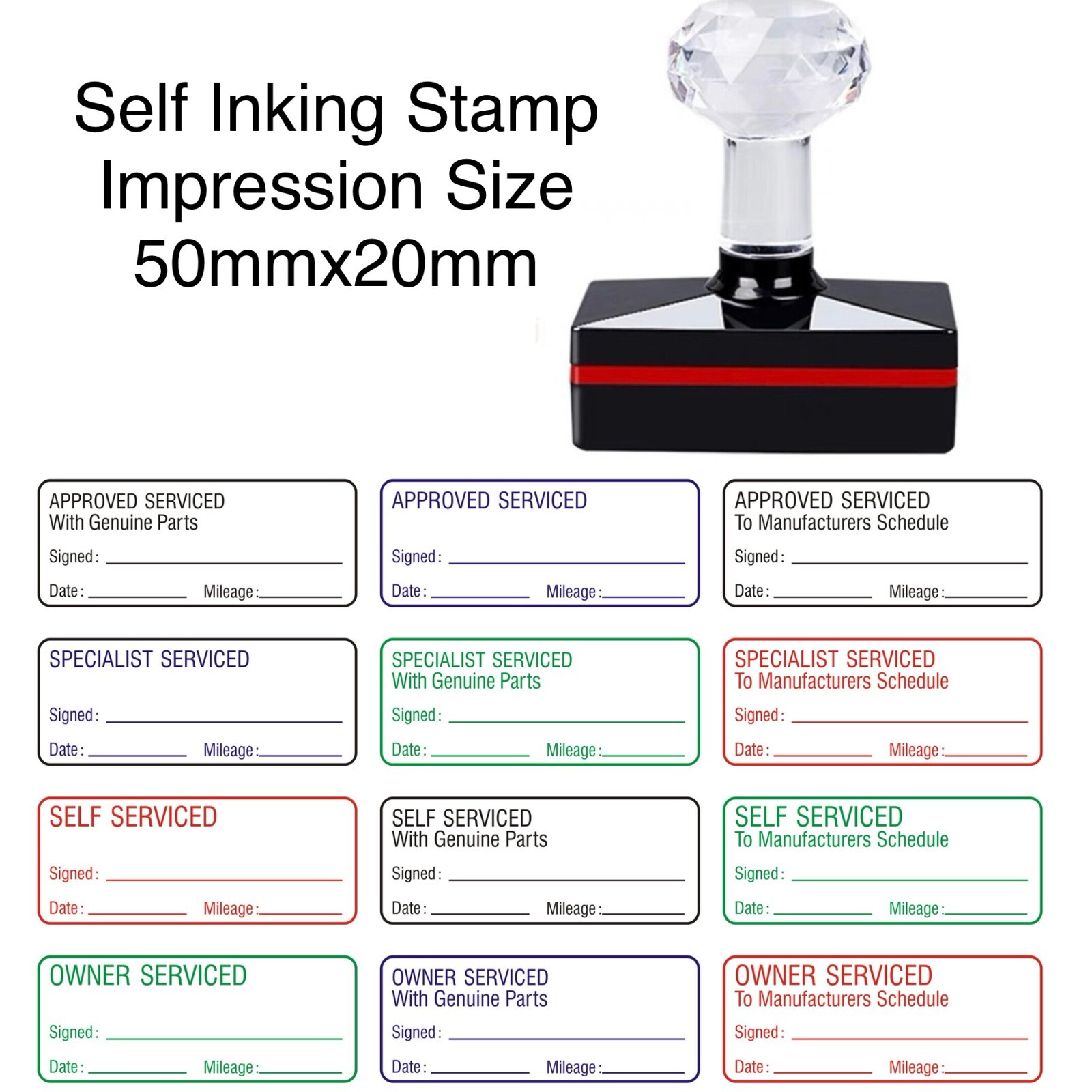 Self Service Stamp Self Inking Garage Mechanic Home Service Flash Stamp ...
