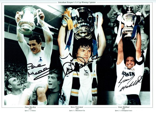 Dave MACKAY Steve PERRYMAN & Gary MABBUTT Signed Autograph HUGE Photo ...
