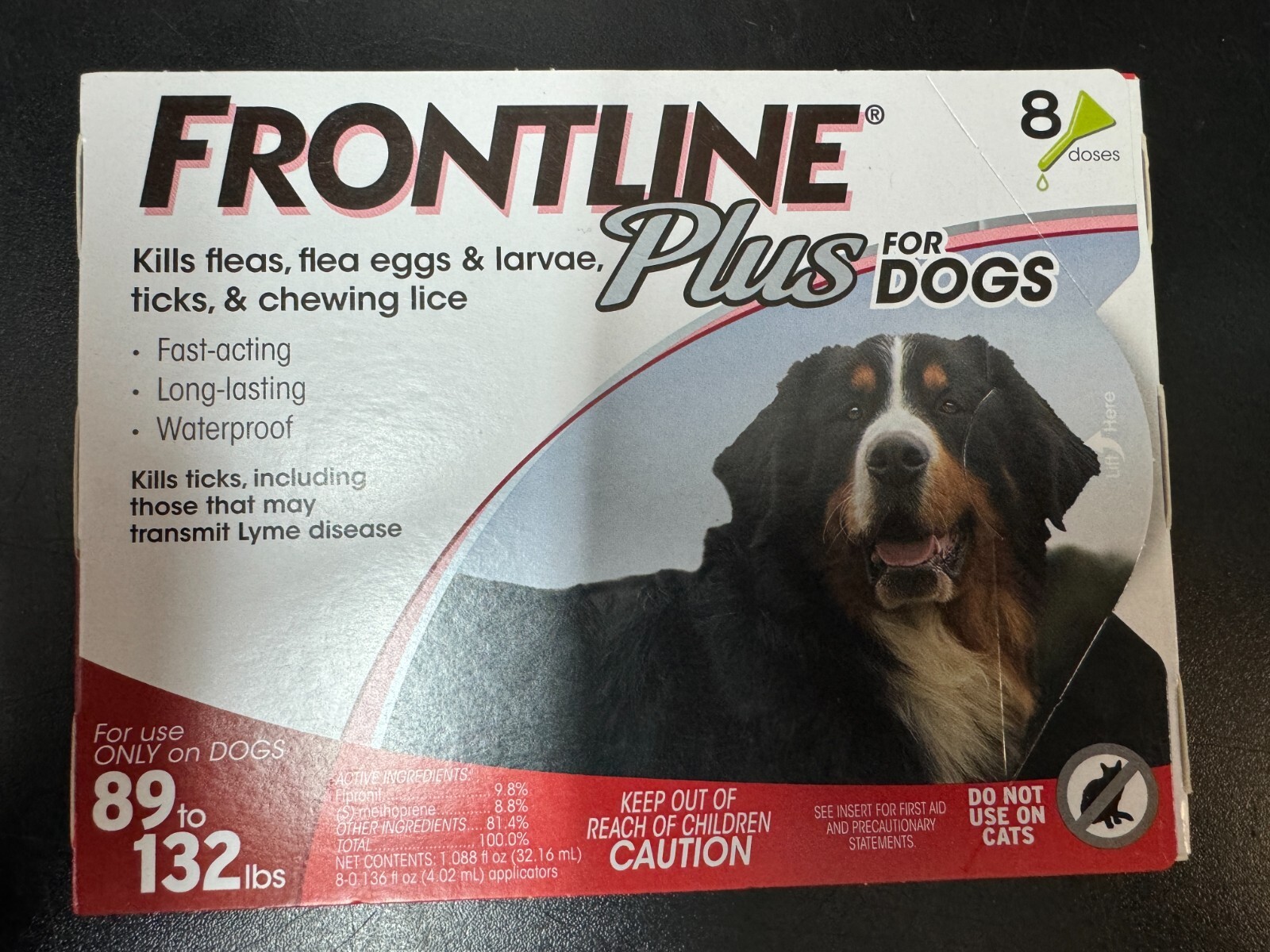 Frontline Plus Flea & Tick Spot Treatment for Extra Large Dogs, 89-132 ...