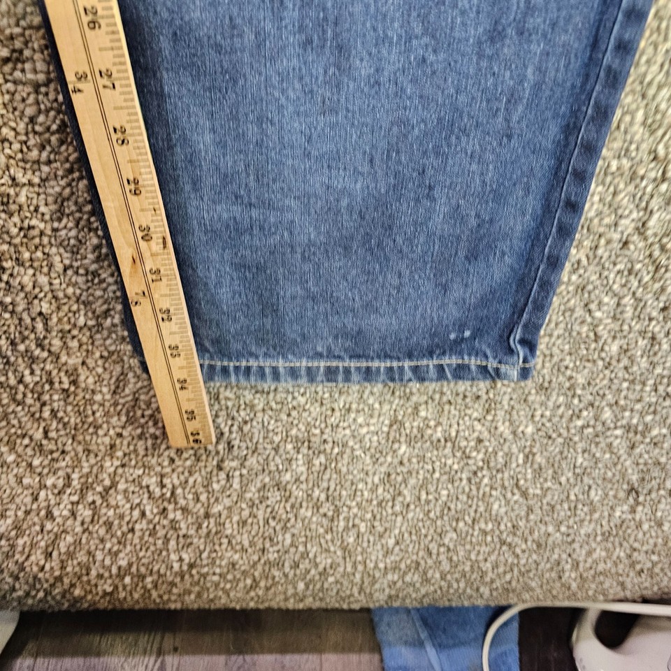 Knockout Jeans Mens 48x34 Easy Fit Straight Blue Denim Distressing | eBay