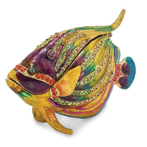 Jere Luxury Giftware, Bejeweled CLYDE Kaleidoscope Fish Trinket Box ...