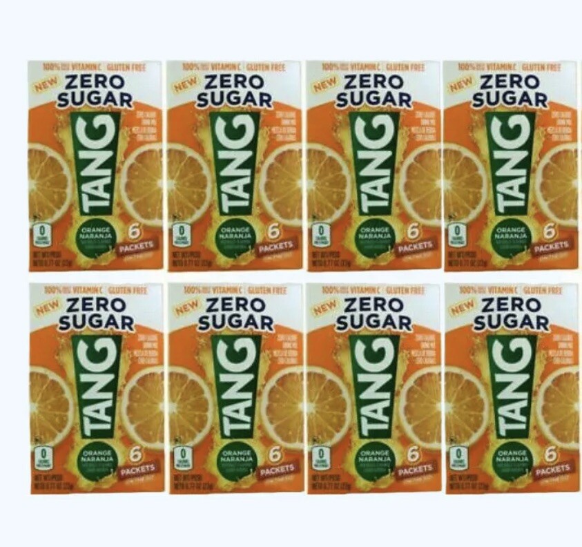 TANG Zero Sugar SINGLES TO GO Drink Mix Orange Tang 8 Boxes 48 Packets ...
