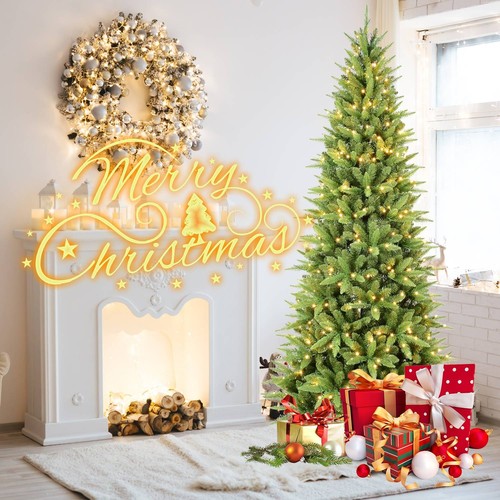 4/5/6/7/8/9 FT PE/PVC Mixed Tree Artificial Full Christmas Tree Holiday ...