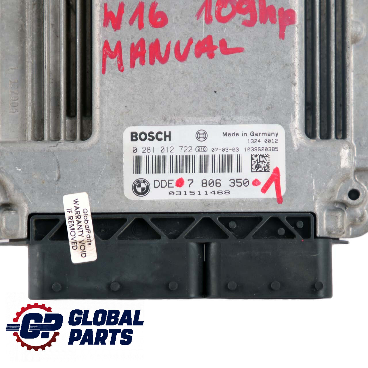 Mini Cooper D R55 R56 Diesel W16 1.6 109HP ECU Kit DDE 7806350 CAS3 ...