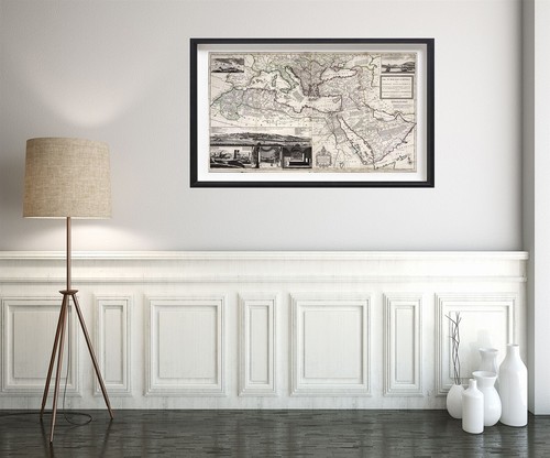 1732 Map|World Atlas Turkish Empire|Historic Antique Vintage Reprint ...