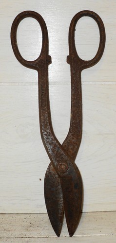 Antique Vintage Forged Steel 10" Heavy Tin Snips Metal Cutters Shears ...