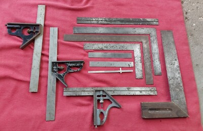 Lot VINTAGE STANLEY NO. 122 COMBINATION SQUARE Rulers MACHINIST ...