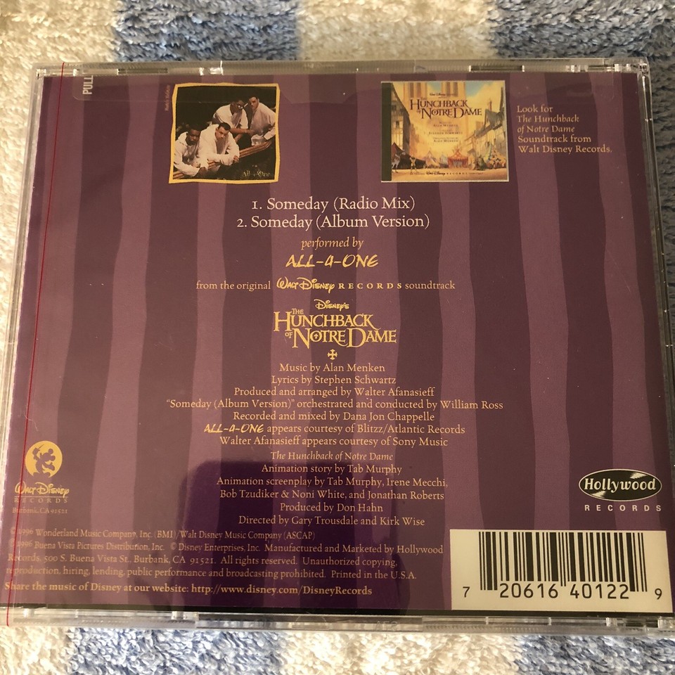 Walt Disney's - Hunchback of Notre Dame - Someday - CD Single - Brand ...