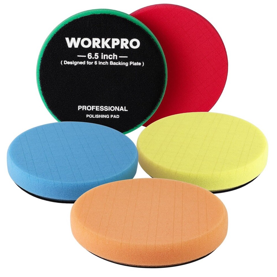 WORKPRO 5PC 6.5" Buffing Sponge Pads Sponge Waxing Foam Buffing Kit Car Polisher | eBay