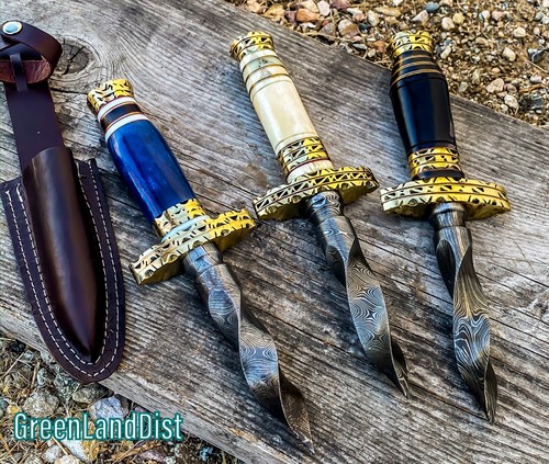 10.5" Custom Handmade Damascus Steel Kris Blade Dagger Knife With ...