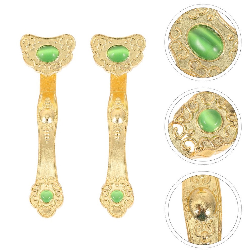 2pcs Desktop Decor Zinc Alloy Delicate Decor Metal Ruyi Figurine Office ...