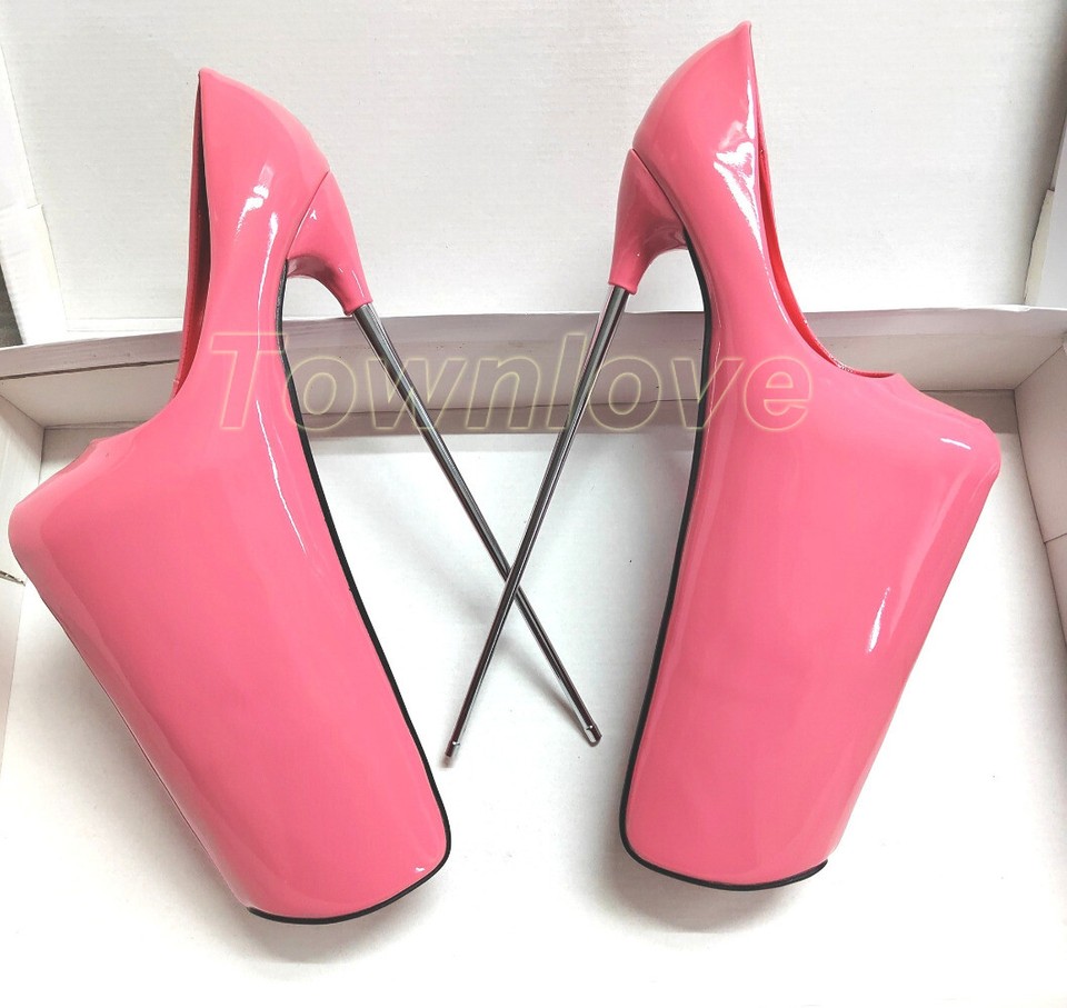 Women 30cm Ultra High Stiletto High Heel Shoes Ankle Buckle Pumps Shoe ...
