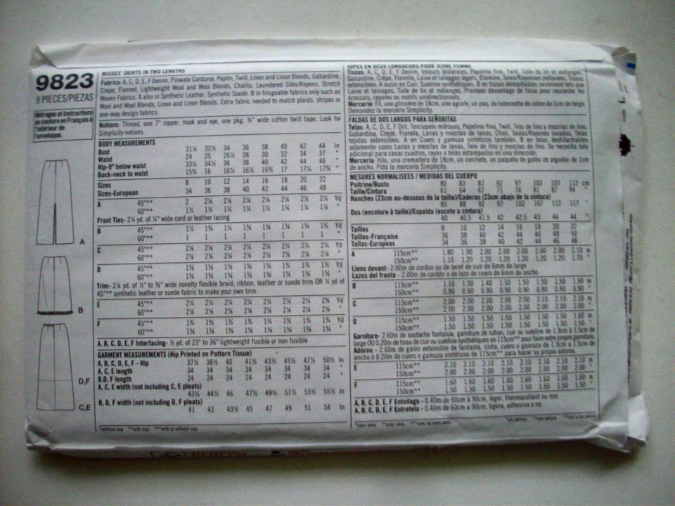 EASY pleated skirts 6 designs pattern 9823 size 16 18 20 22 UNCUT | eBay