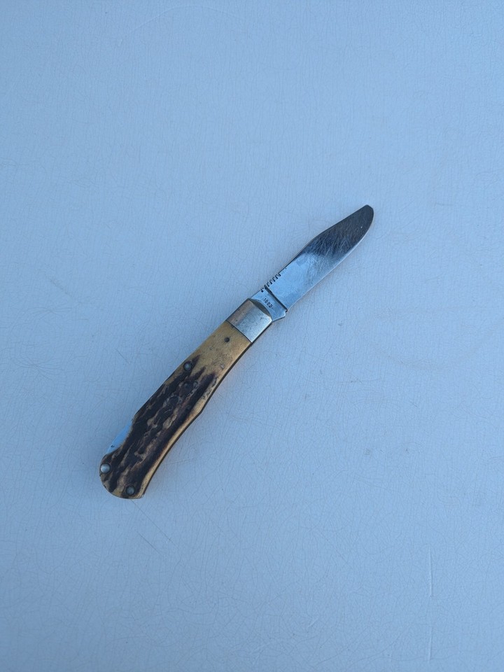 Vintage Cutco Pocket Knife 1882 Bullwhip USA Lockback Folding Sambar ...