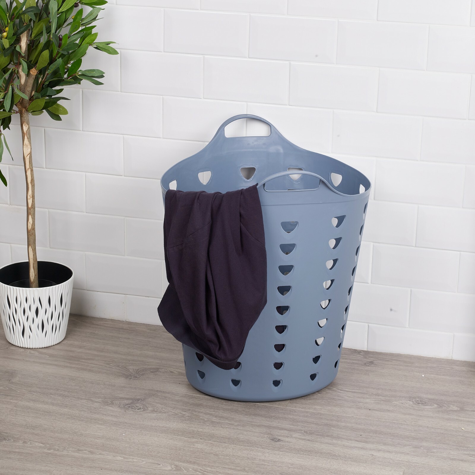 Large Flexible Plastic Laundry Clothing Flexi Washing Storage Basket ...