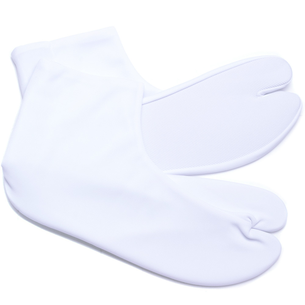 Japanese Traditional TABI Stretch Socks Kimono with 5 Kohaze White from ...