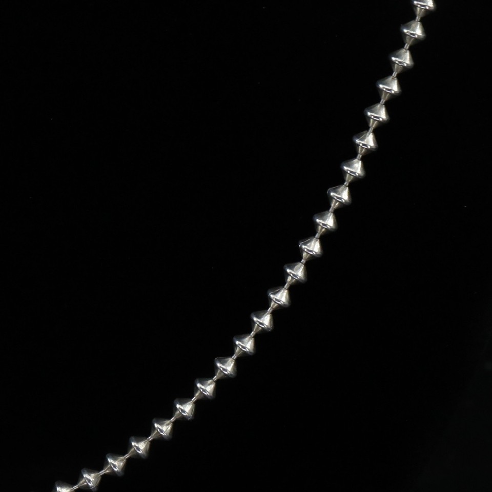 Sterling Silver - ITALY 3mm Carinated Bead Link 30" Necklace - 17g | eBay