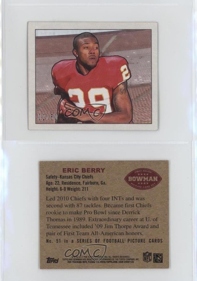 2011 Topps 1950 Bowman Design Bowman 1st Logo 2/50 Eric Berry #51 7p8 ...