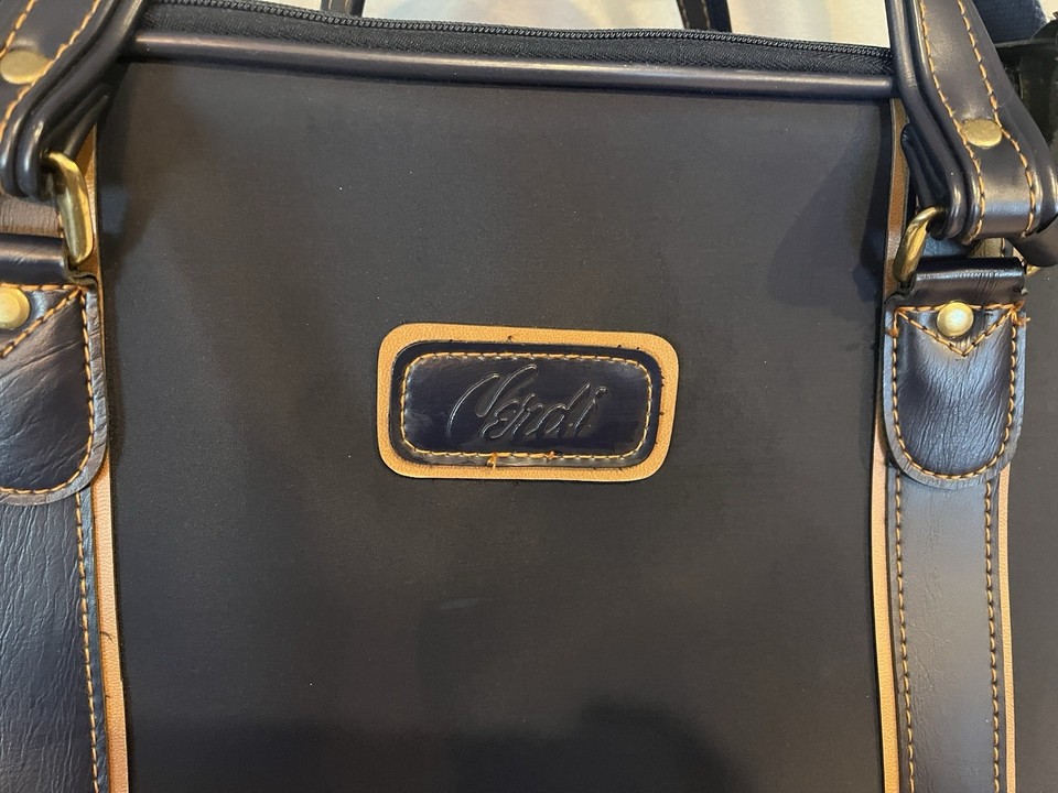 Vintage VERDI Luggage Carry Case On Travel Duffle Bag 18”x12”x9” Blue ...