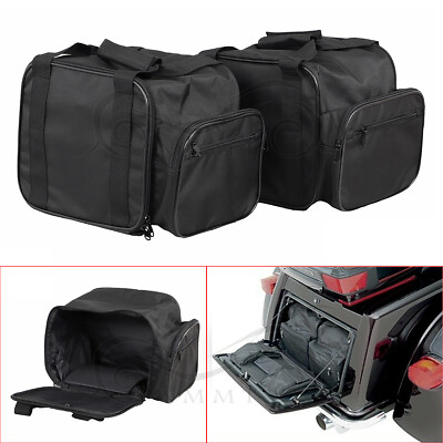 2X Motorcycle Black Trunk Liner Luggage Cargo Bags For Harley Trike Tri ...