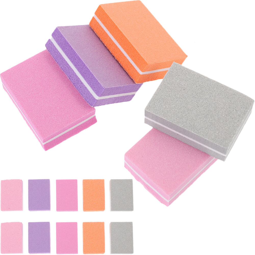 50 Pcs Nail File Buffer Block Sponge Sanding Buffing for Natural Nails ...
