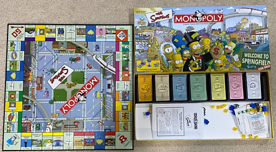 The Simpsons Monopoly Board Game Complete Welcome To Springfield (pre ...