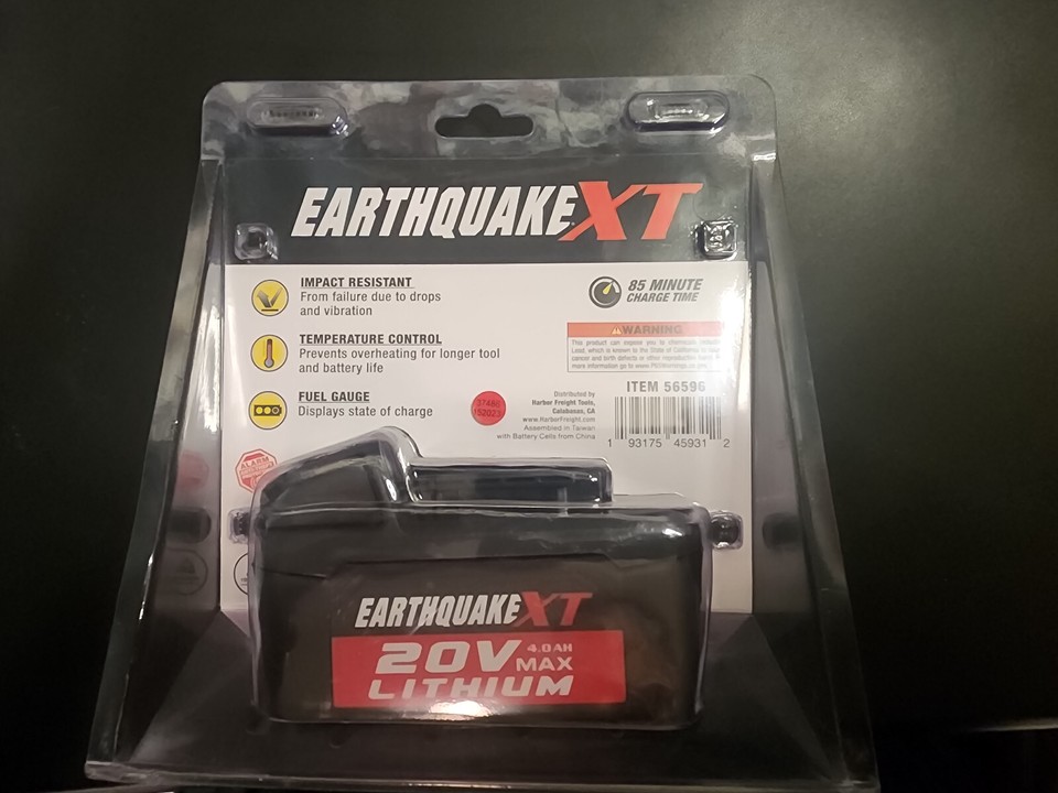 NEW Earthquake XT 4.0ah 20v Max Lithium Battery 56596 | eBay