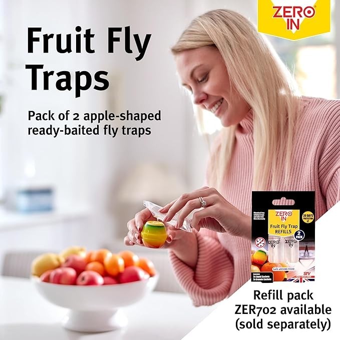 Zero In Fruit Fly Traps Twin Pack Non Toxic Chemical Free Indoor Insect ...