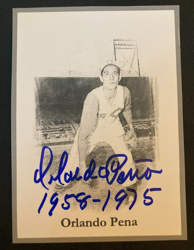 Orlando Pena Cincinnati Reds Redlegs Signed Autograph Postcard Photo ...