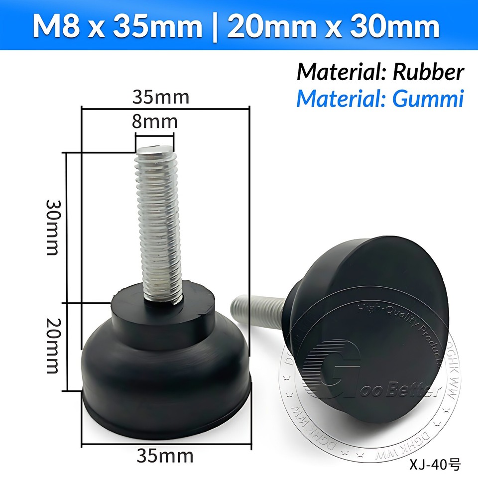 Rubber Adjustable Feet M6 M8 M10 Screw Leveling Table Foot Machine ...