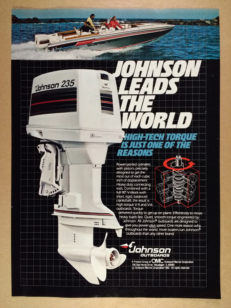 1982 Johnson 235 Outboard Motor Scarab Sport Boat photo vintage print ...