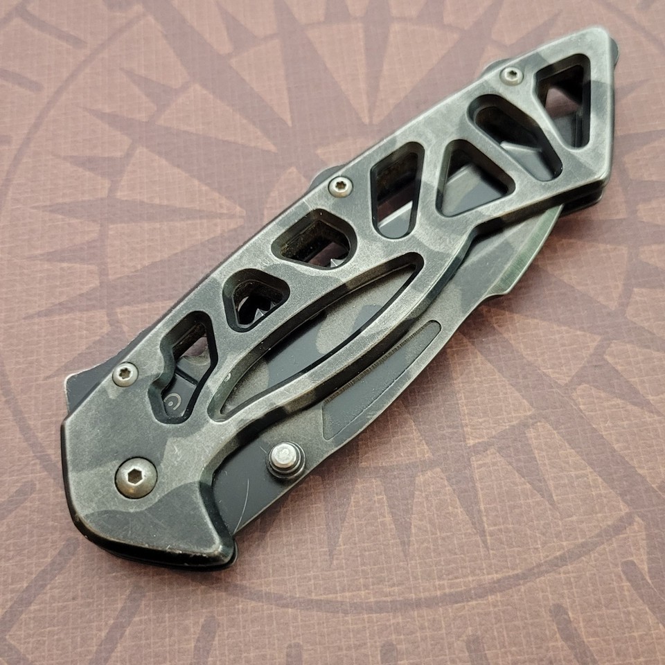 Buck Bones 870 Knife Frame Lock Stainless Steel Handles & Blade 4 3/4 ...