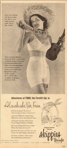 1955 Lingerie Ad Skippies Girdles And Bras Fran The Formfit Gal