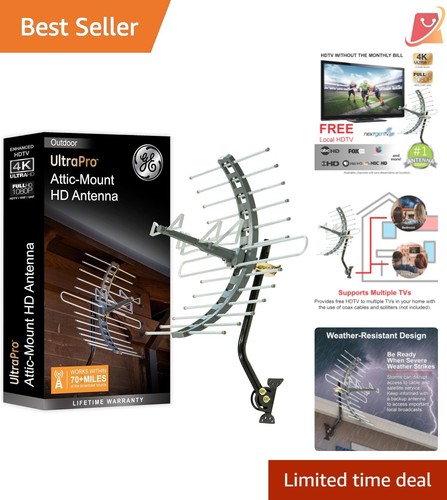 Weather-Resistant 4K HD Antenna for Attic or Outdoor Use - 70 Mile ...