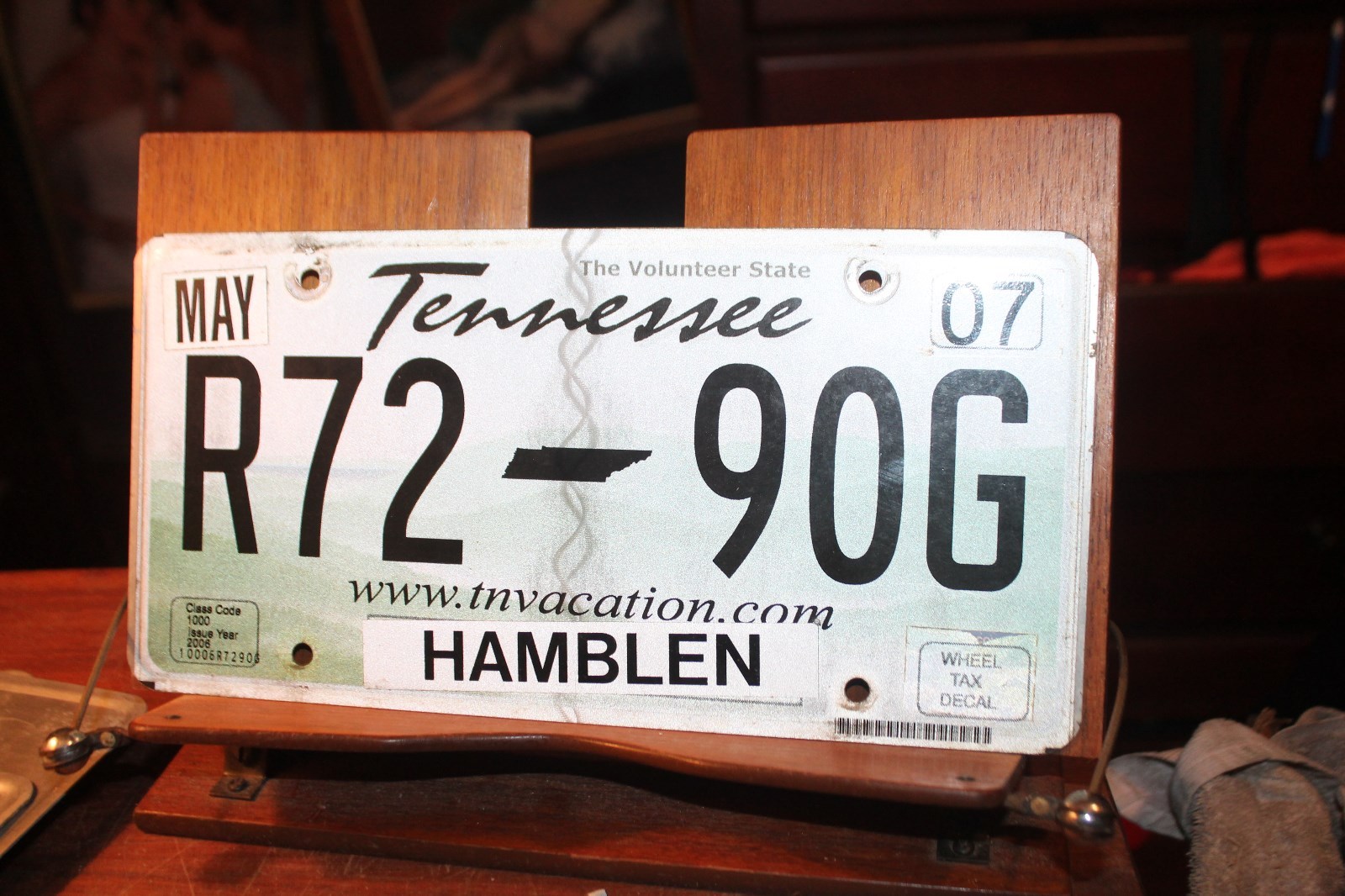 2007 Tennessee License Plate Hamblen County R72-90G | eBay
