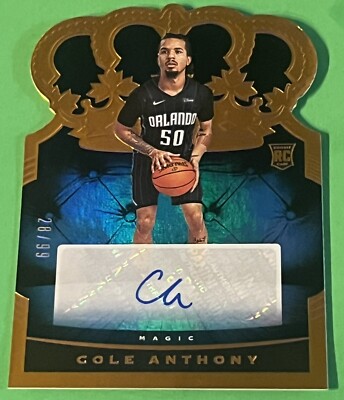 Cole Anthony Crown Royale Rookie Auto /99 #RCA-COL Rc Orlando Magic Die ...