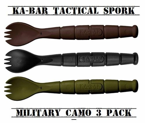 Ka-Bar Tactical Military Multicam SPORK Fork Spoon Knife 3pc SET ...