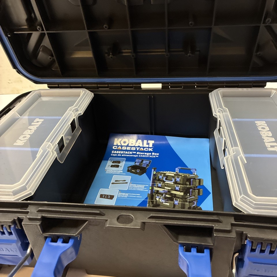 Kobalt CASESTACK 21.25-in W x 7-in H x 14-in D Black Plastic Tool Box ...