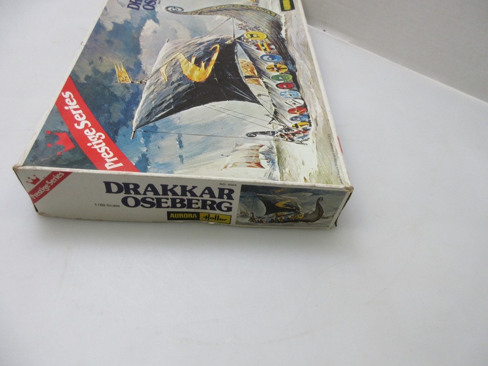 Aurora Heller Drakkar Oseberg Viking ship Vintage Model Kit 1/60 scale ...