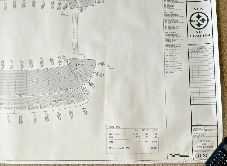 Pittsburgh Steelers Original Blueprint - Heinz Field- Acrisure Stadium ...
